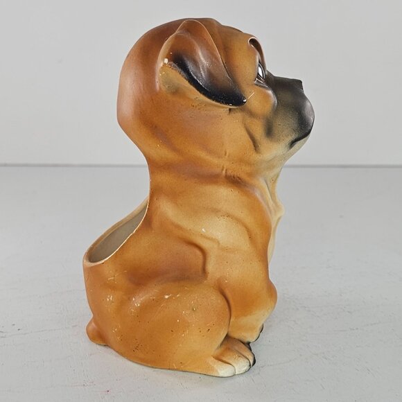 Accents | Vintage Ceramic Boxer Pug Dog Planter Big Eyes Kitsch Home ...